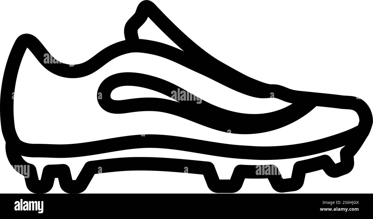 American Football Boot Icon. Editable Bold Outline Design. Vector ...