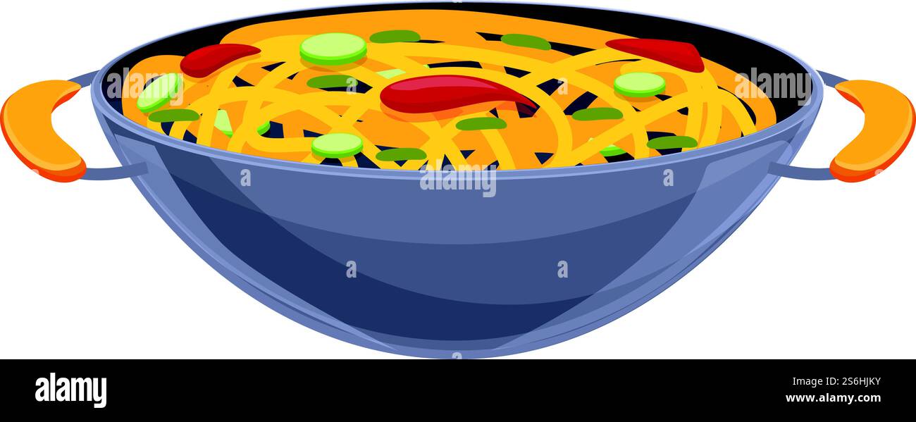 Wok food chinese icon. Cartoon of Wok food chinese vector icon for web ...