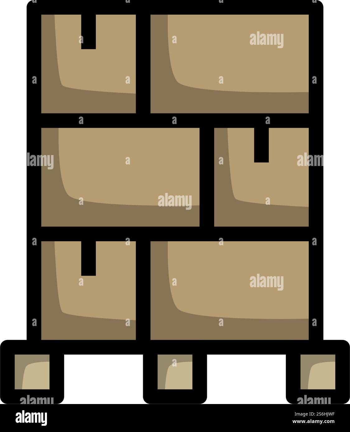 Cardboard Package Box Icon. Editable Bold Outline With Color Fill ...