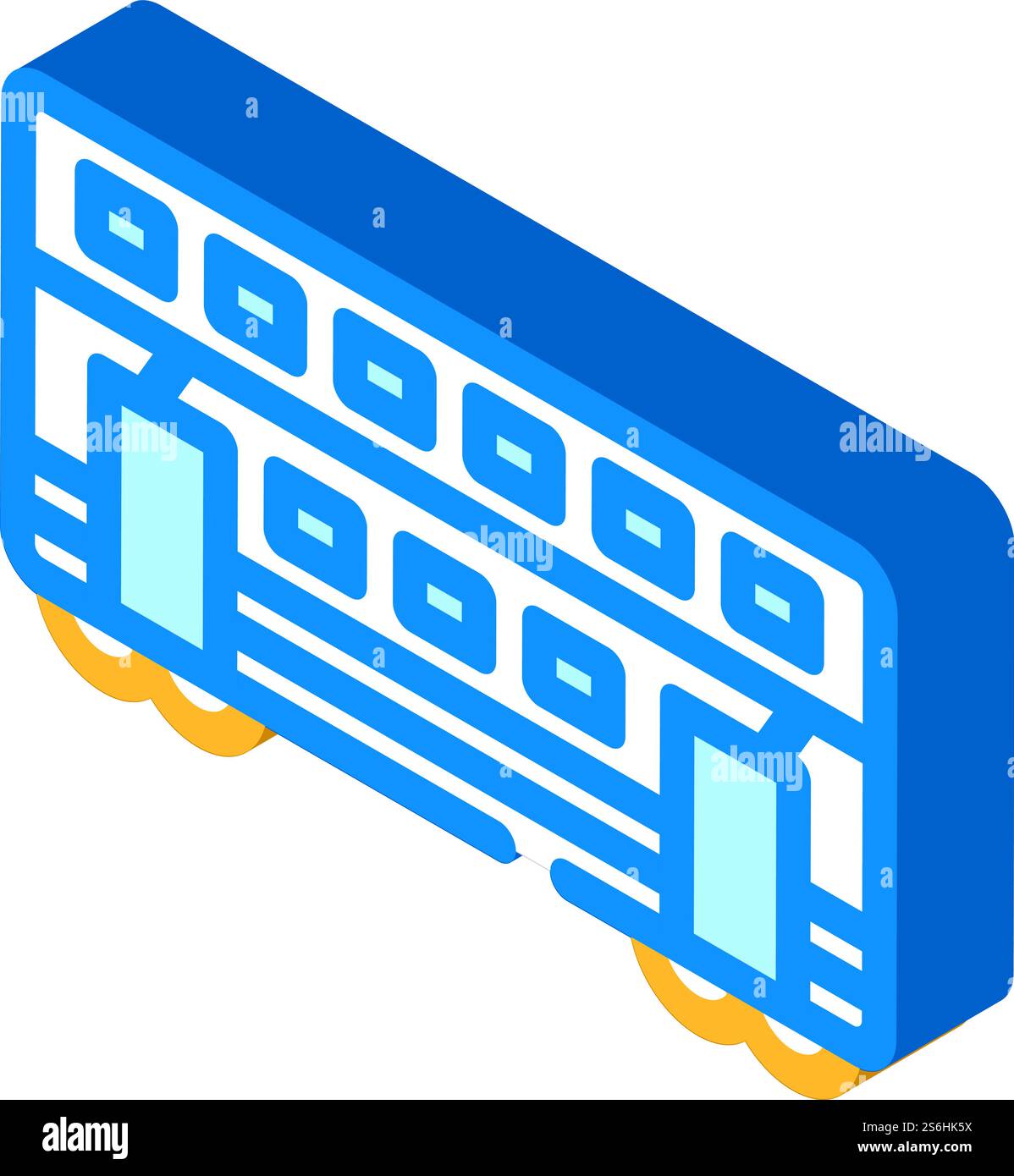 double-deck wagon isometric icon vector. double-deck wagon sign ...