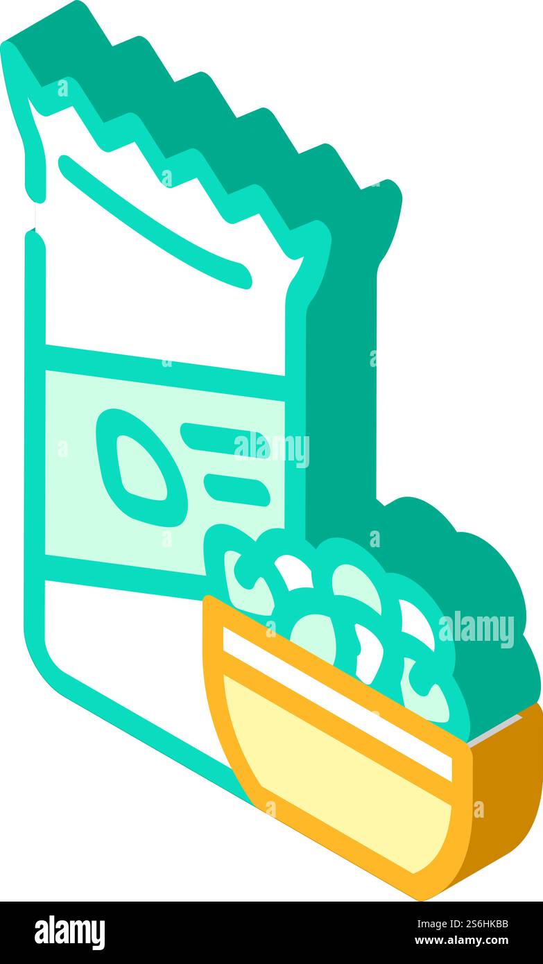 nuts snack isometric icon vector. nuts snack sign. isolated symbol ...