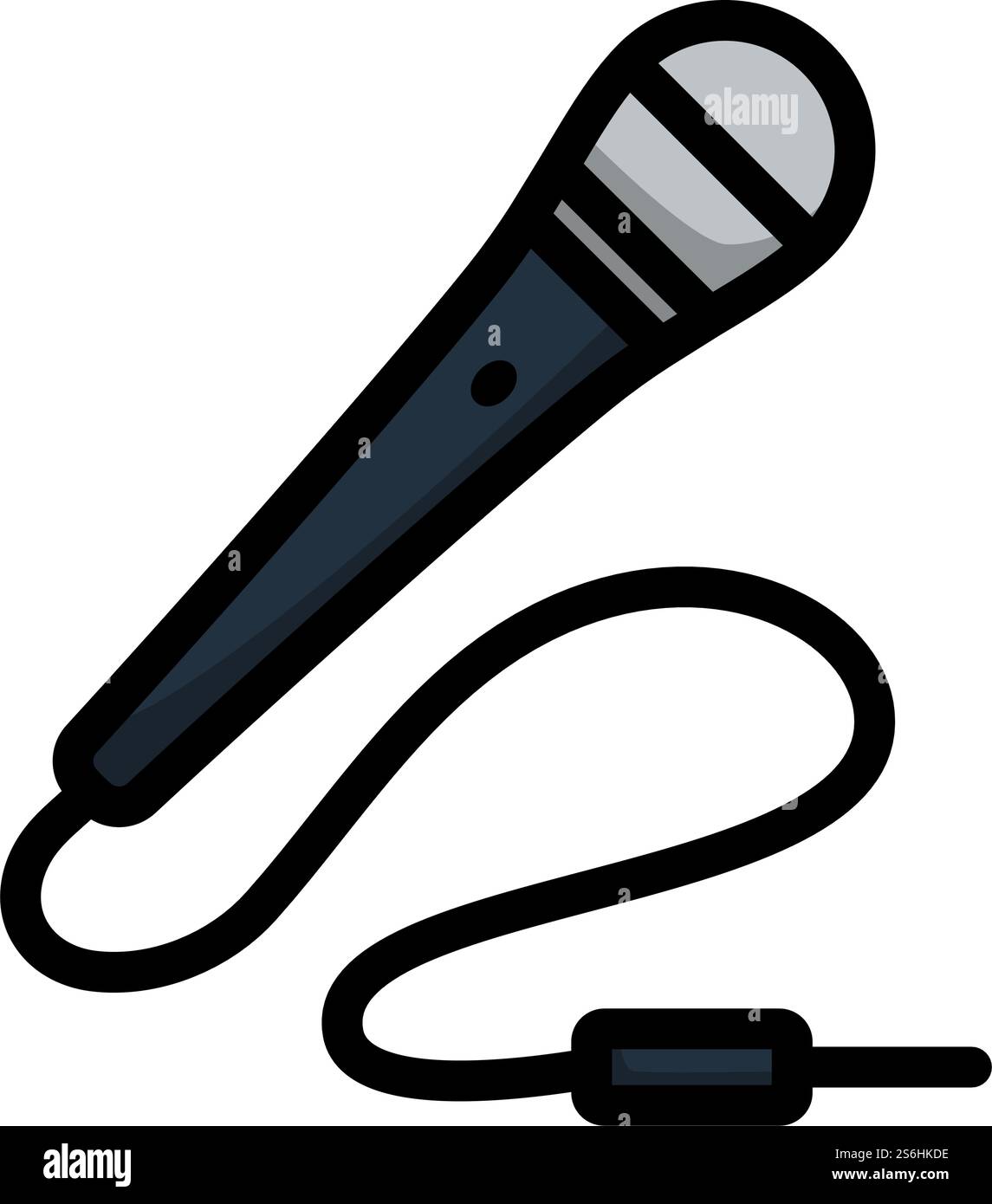 Karaoke Microphone Icon. Editable Bold Outline With Color Fill Design ...