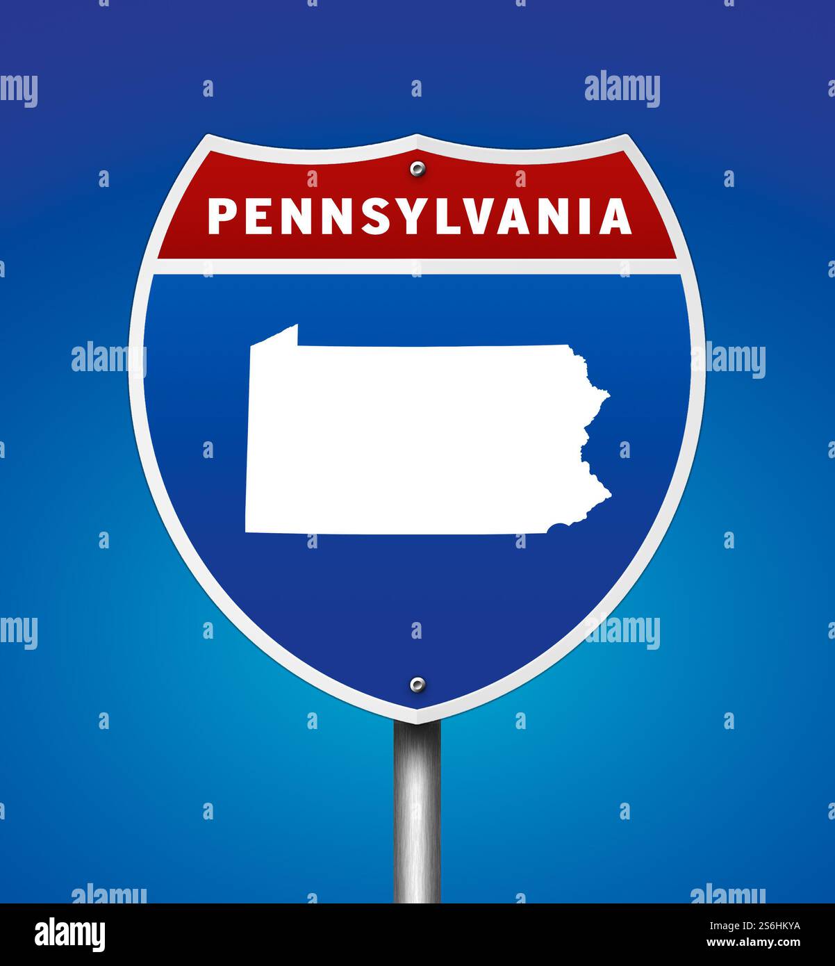 US State of Pennsylvania traffic sign Stock Photo - Alamy