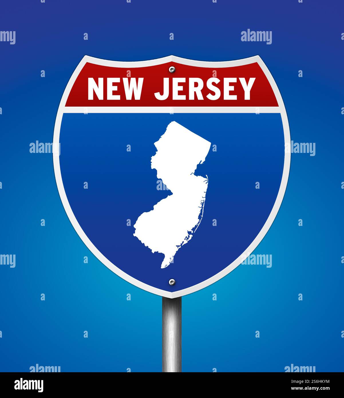 US State of New Jersey traffic sign Stock Photo - Alamy