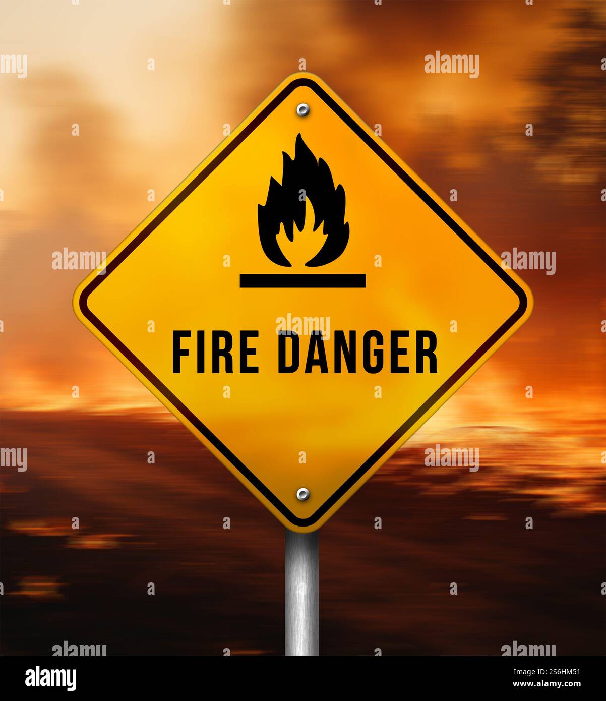 Fire Danger roadsign message Stock Photo - Alamy