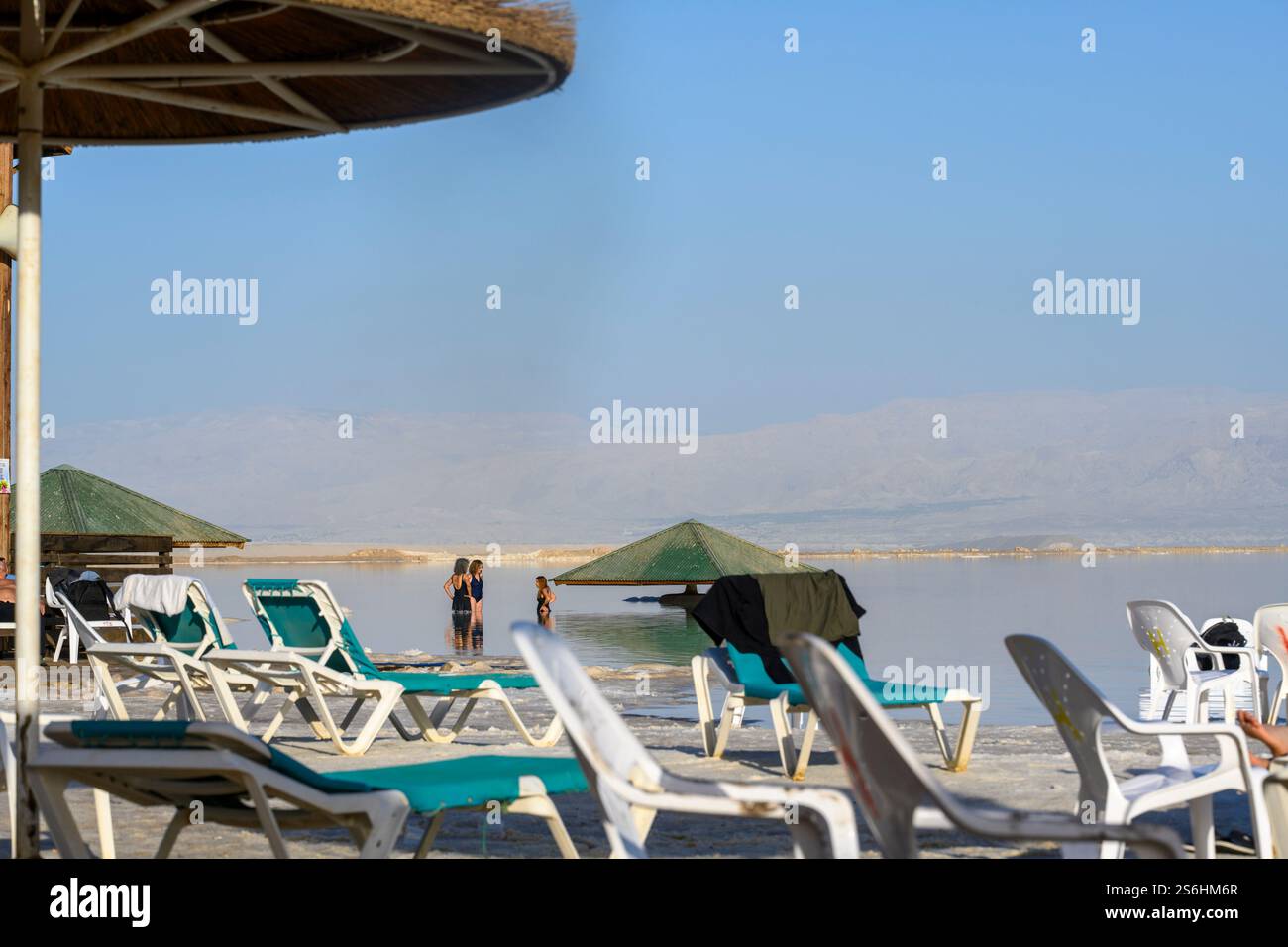 Bathing in the Dead Sea, Ein Bokek, Israel Stock Photo - Alamy