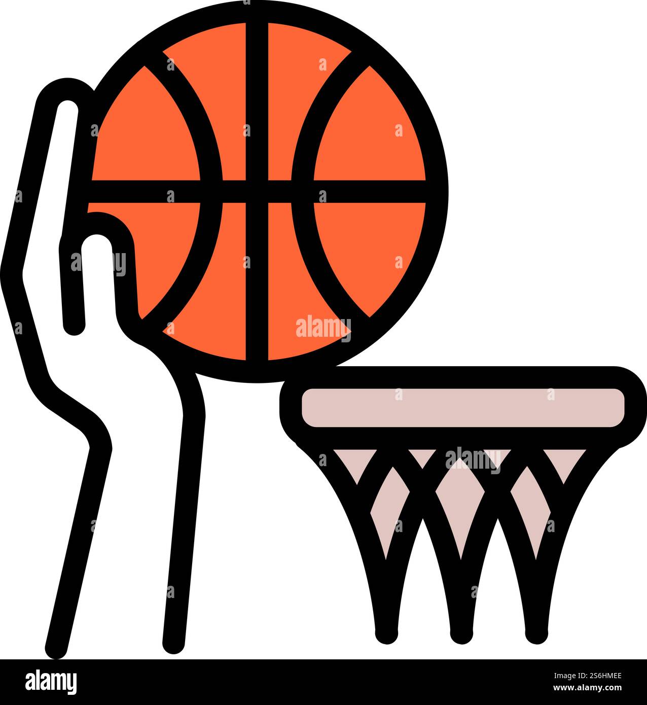 Basketball ball jump icon. Outline Basketball ball jump vector icon for ...