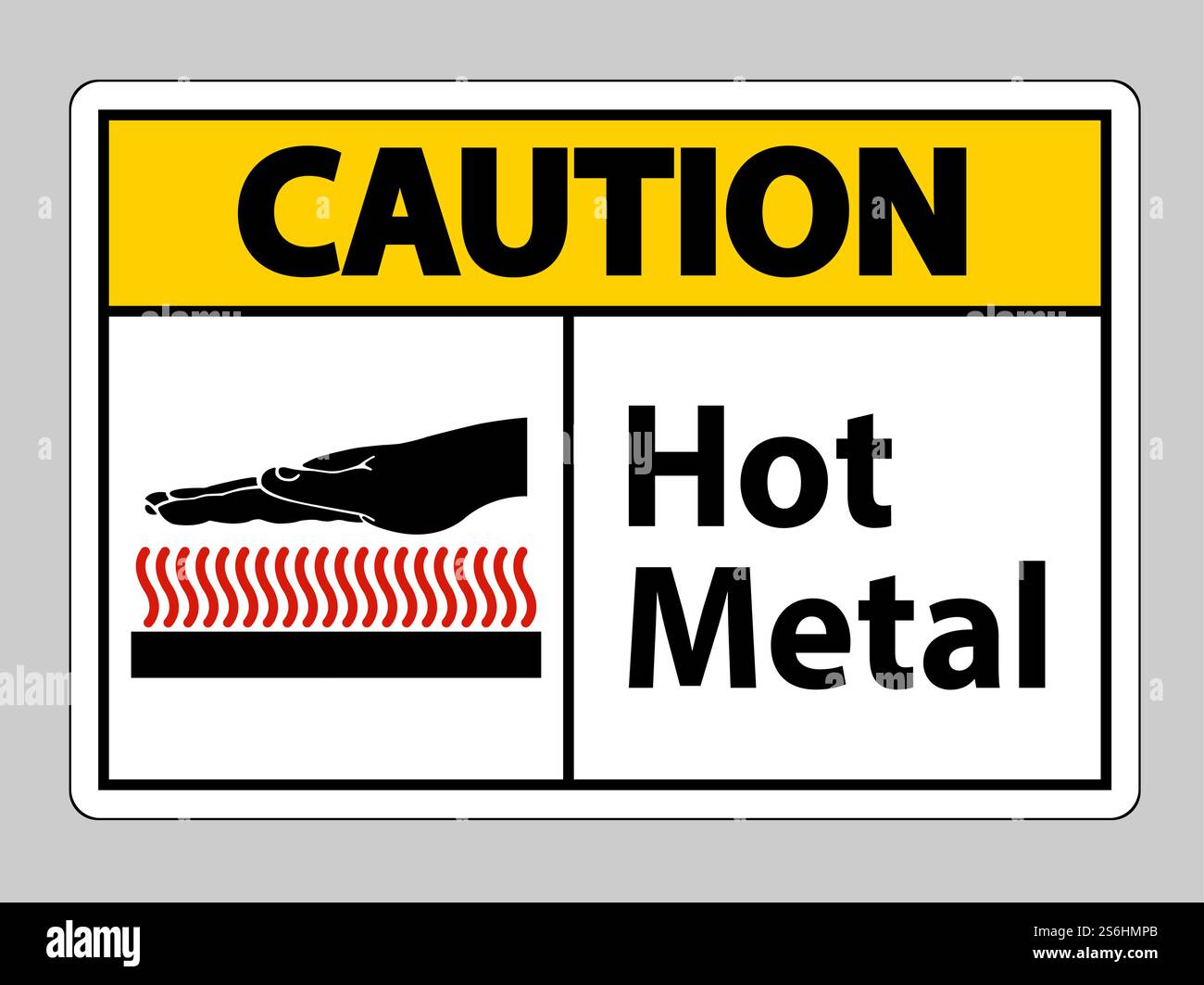 Caution Hot Metal Symbol Sign Isolated On White Background Stock Vector ...