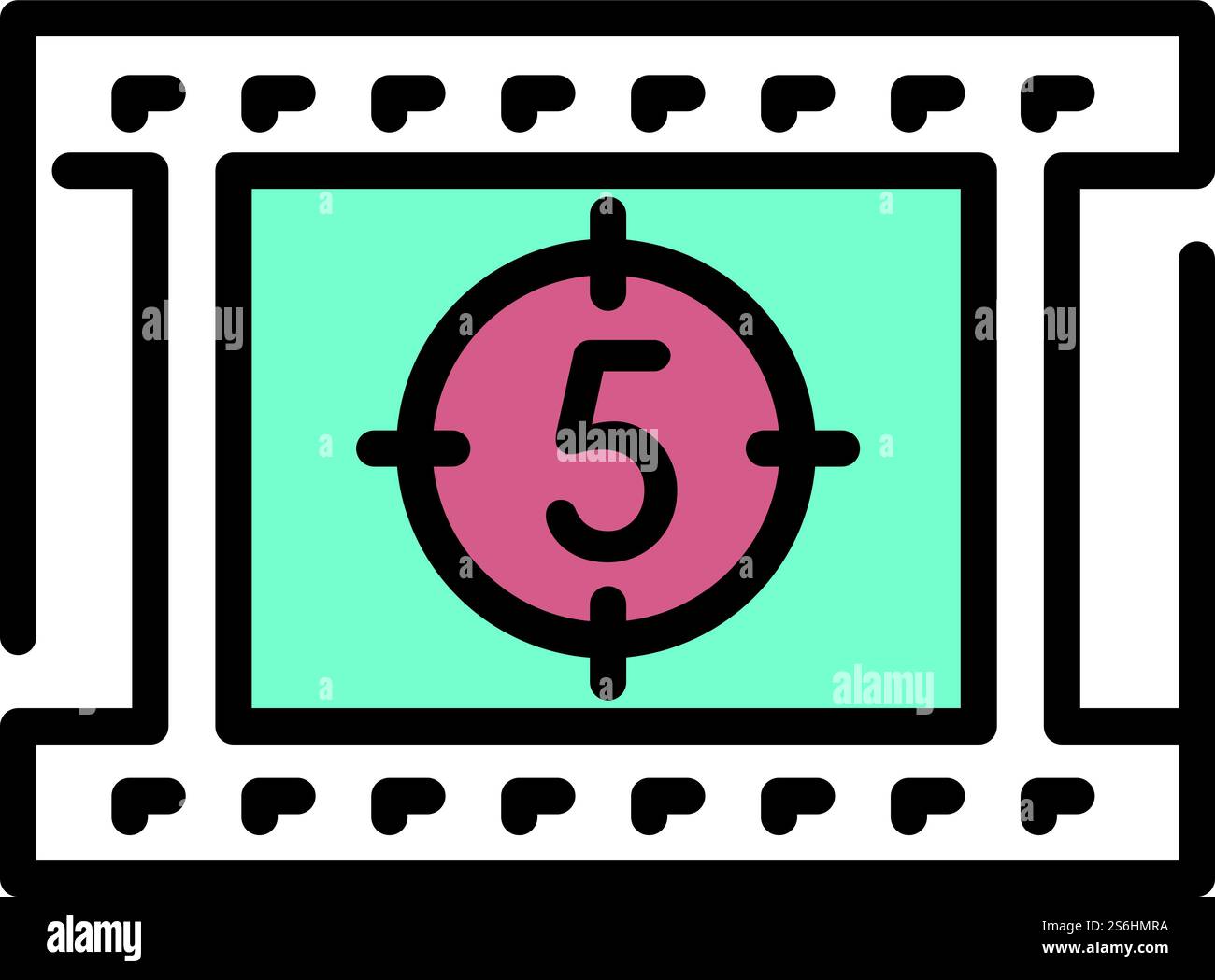 Movie countdown icon. Outline Movie countdown vector icon for web ...