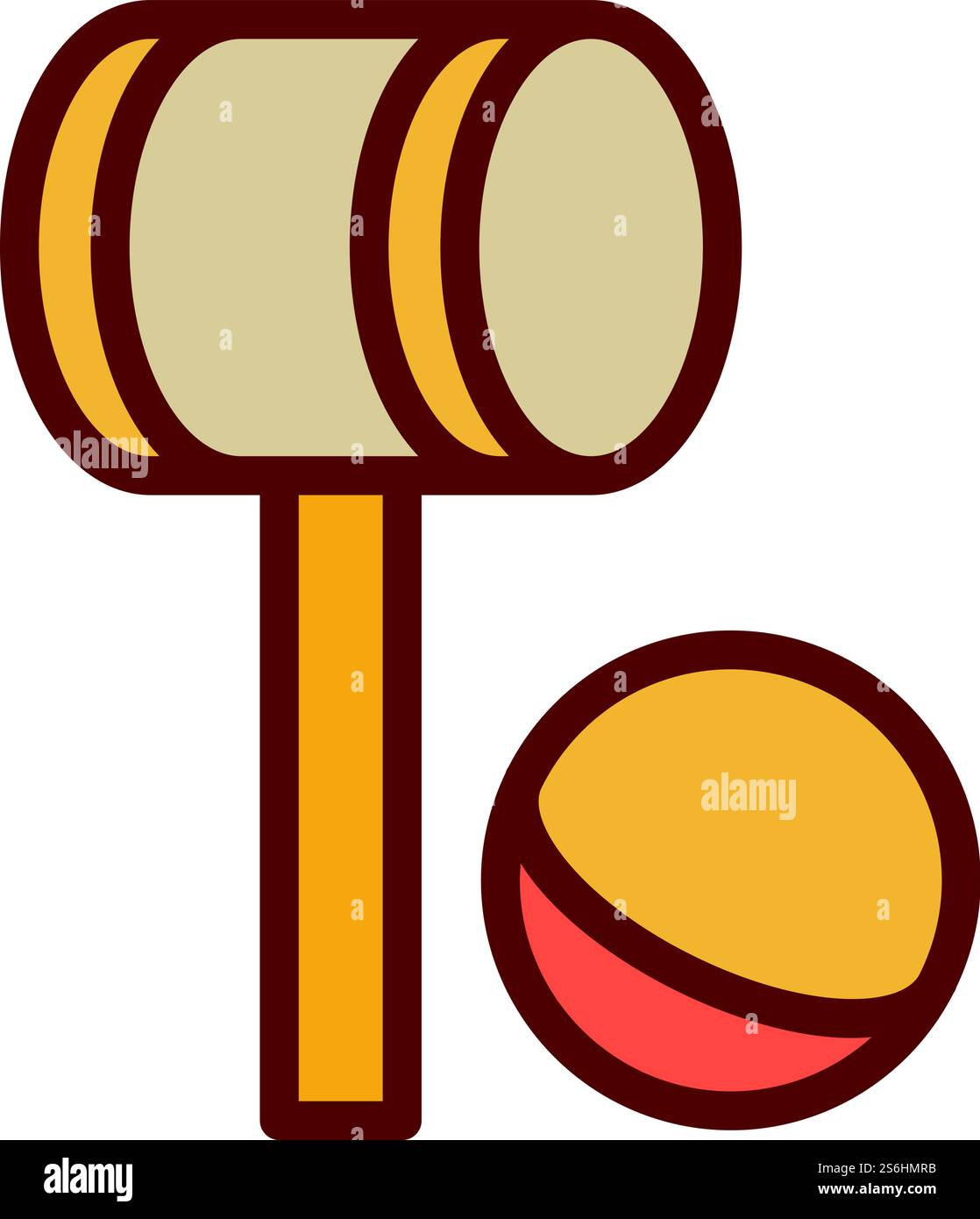 Croquet mallet ball icon. Outline Croquet mallet ball vector icon for ...