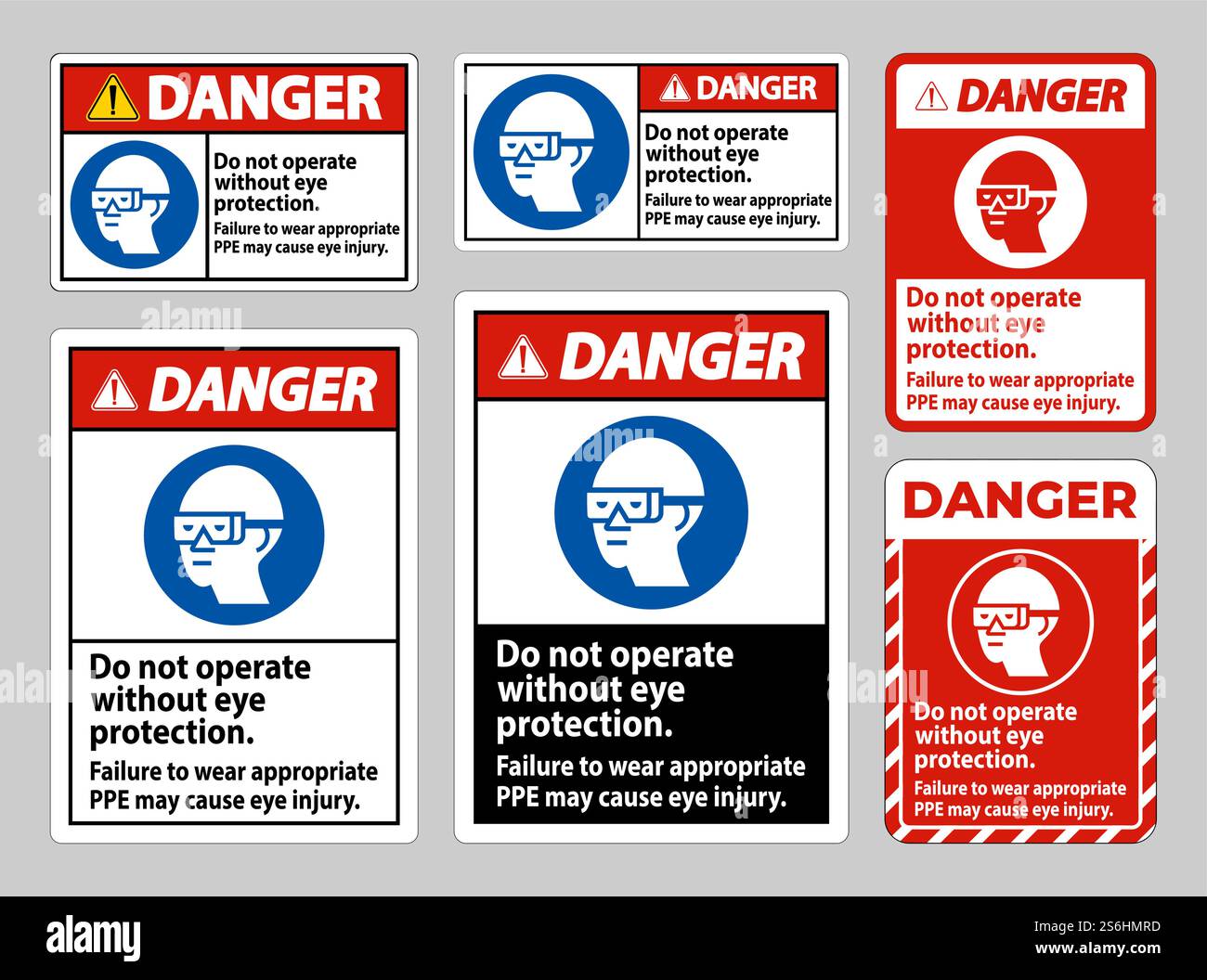 Danger Sign Do Not Operate Without Eye Protection, Failure To Wear ...