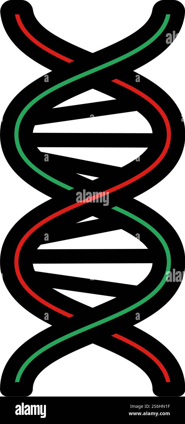 DNA Icon. Editable Bold Outline With Color Fill Design. Vector ...