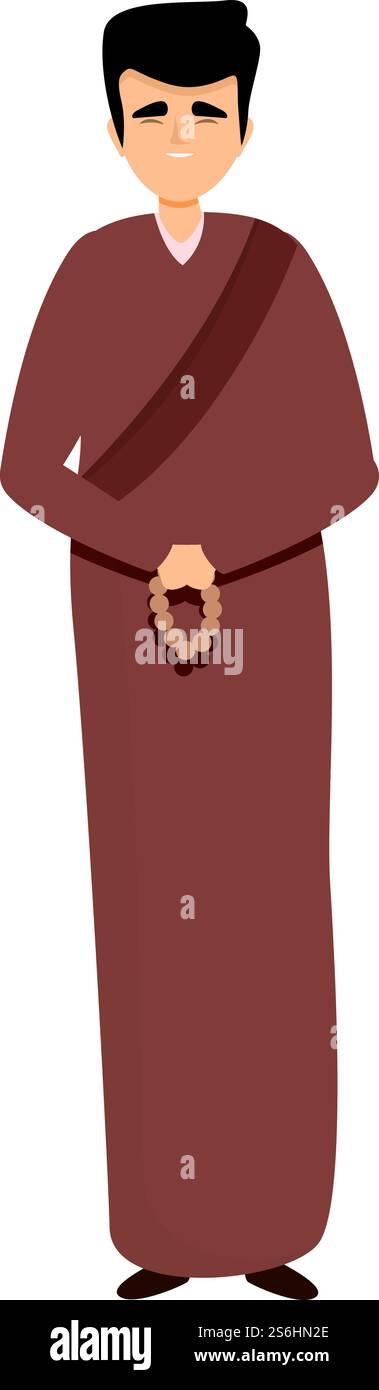 Hindu priest icon. Cartoon of Hindu priest vector icon for web design ...