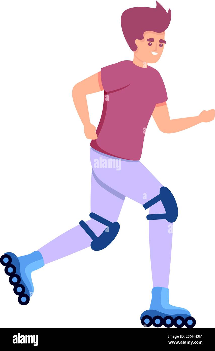 Boy rollerblading icon. Cartoon of Boy rollerblading vector icon for ...