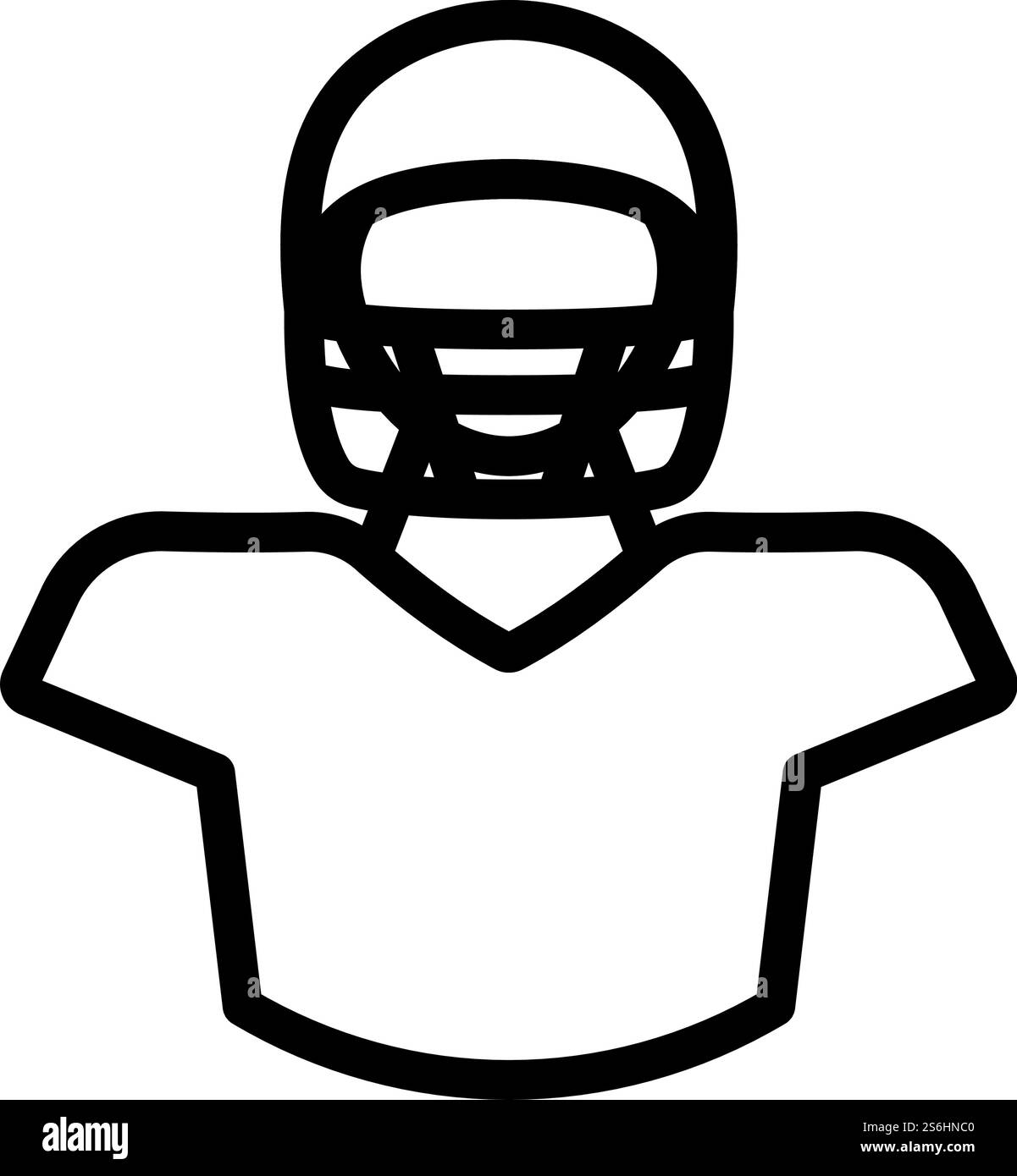 American Football Player Icon. Editable Bold Outline Design. Vector ...