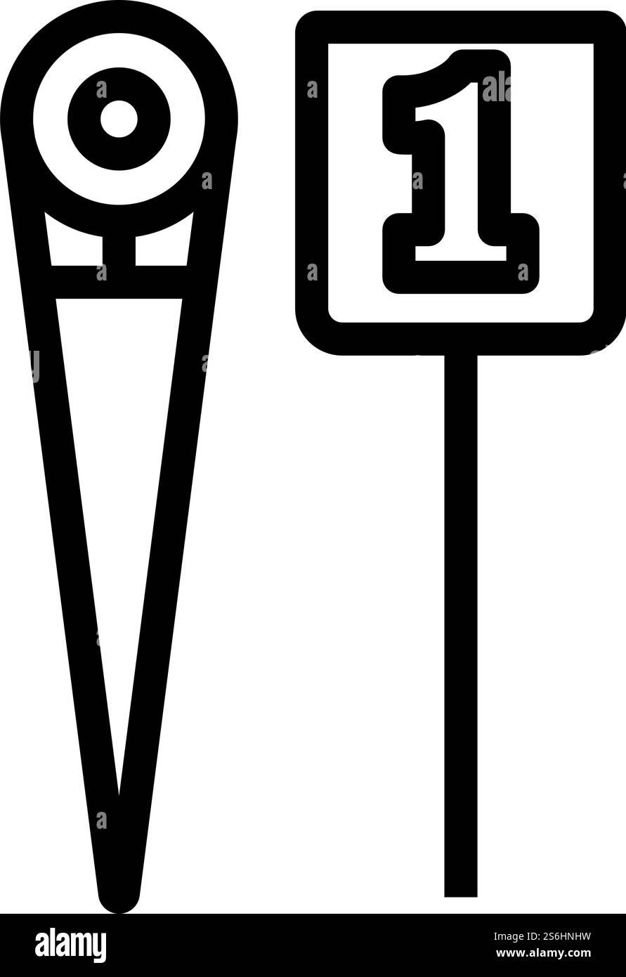 American Football Sideline Markers Icon. Editable Bold Outline Design ...