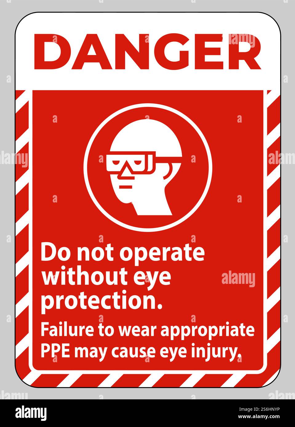 Danger Sign Do Not Enter Without Wearing Eye Protection,Vision Damage ...