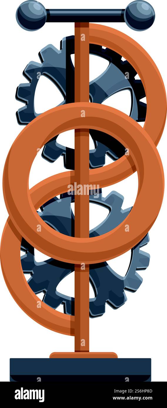 Perpetual motion double wheel icon. Cartoon of Perpetual motion double ...