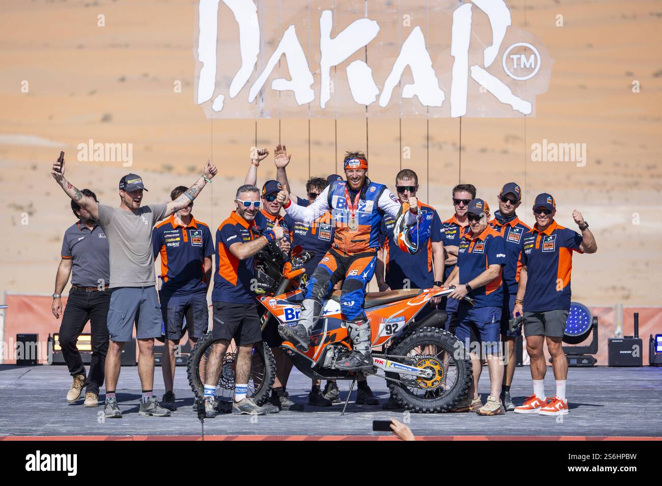 92 BROZ Jiri (cze), KTM, Bas World KTM Racing Team, FIM W2RC, Rally2, action during the Ceremony ...