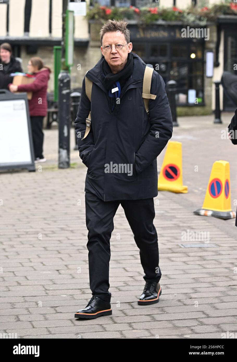 Somerset, UK. January 17th, 2025. Simon Mayo attending the funeral of ...