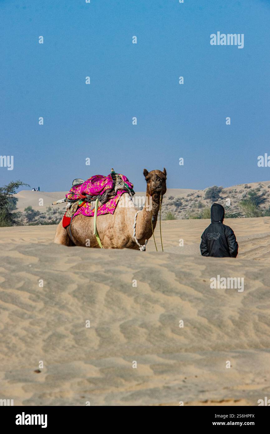 Khuri Sand Dunes is a desert area in the Thar Desert, Rajasthan, India ...