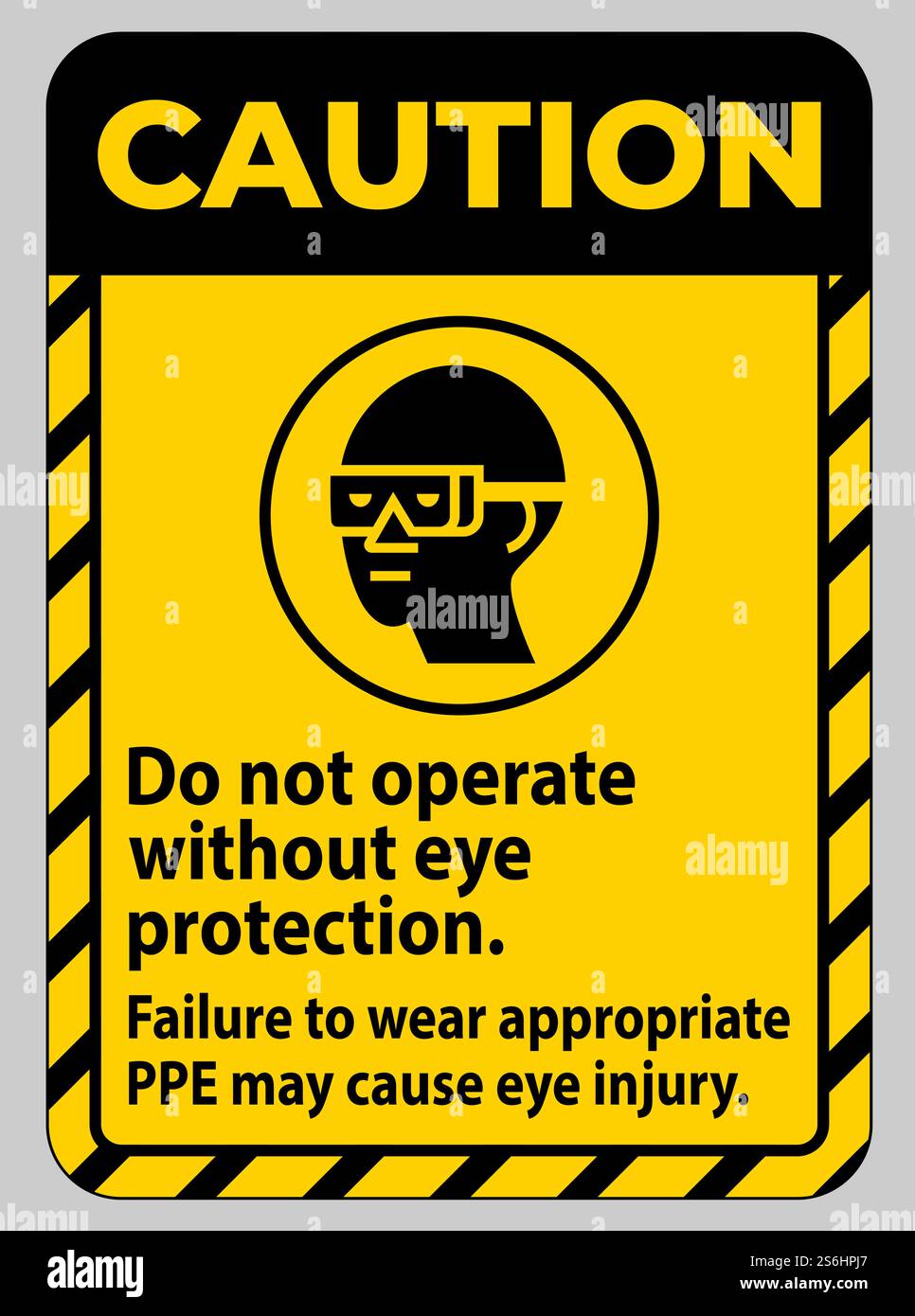 Caution Sign Do Not Enter Without Wearing Eye Protection,Vision Damage ...