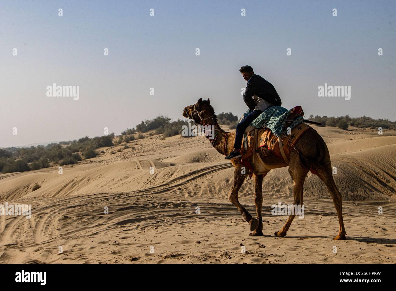 Khuri Sand Dunes is a desert area in the Thar Desert, Rajasthan, India ...