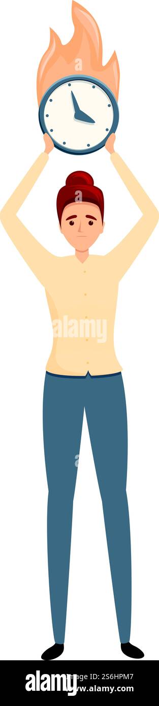 Rush job burning time icon. Cartoon of Rush job burning time vector ...