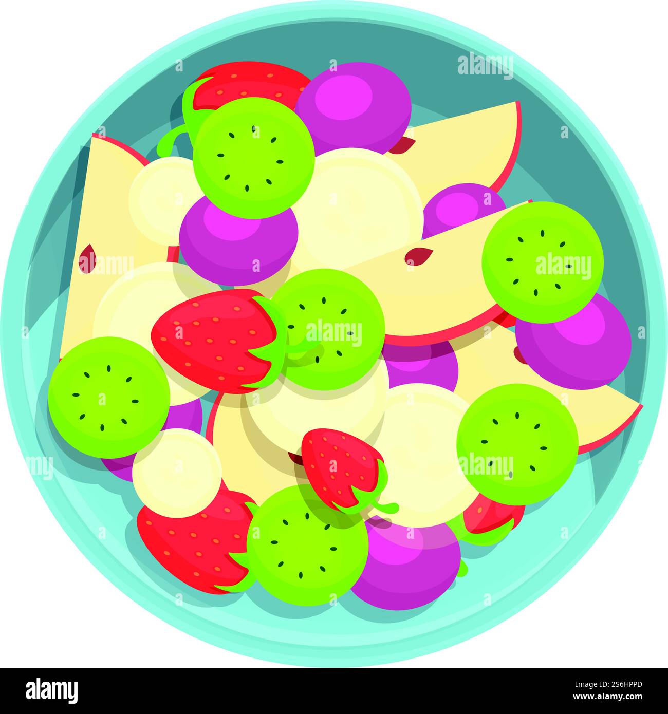 Natural fruit salad icon. Cartoon of Natural fruit salad vector icon ...
