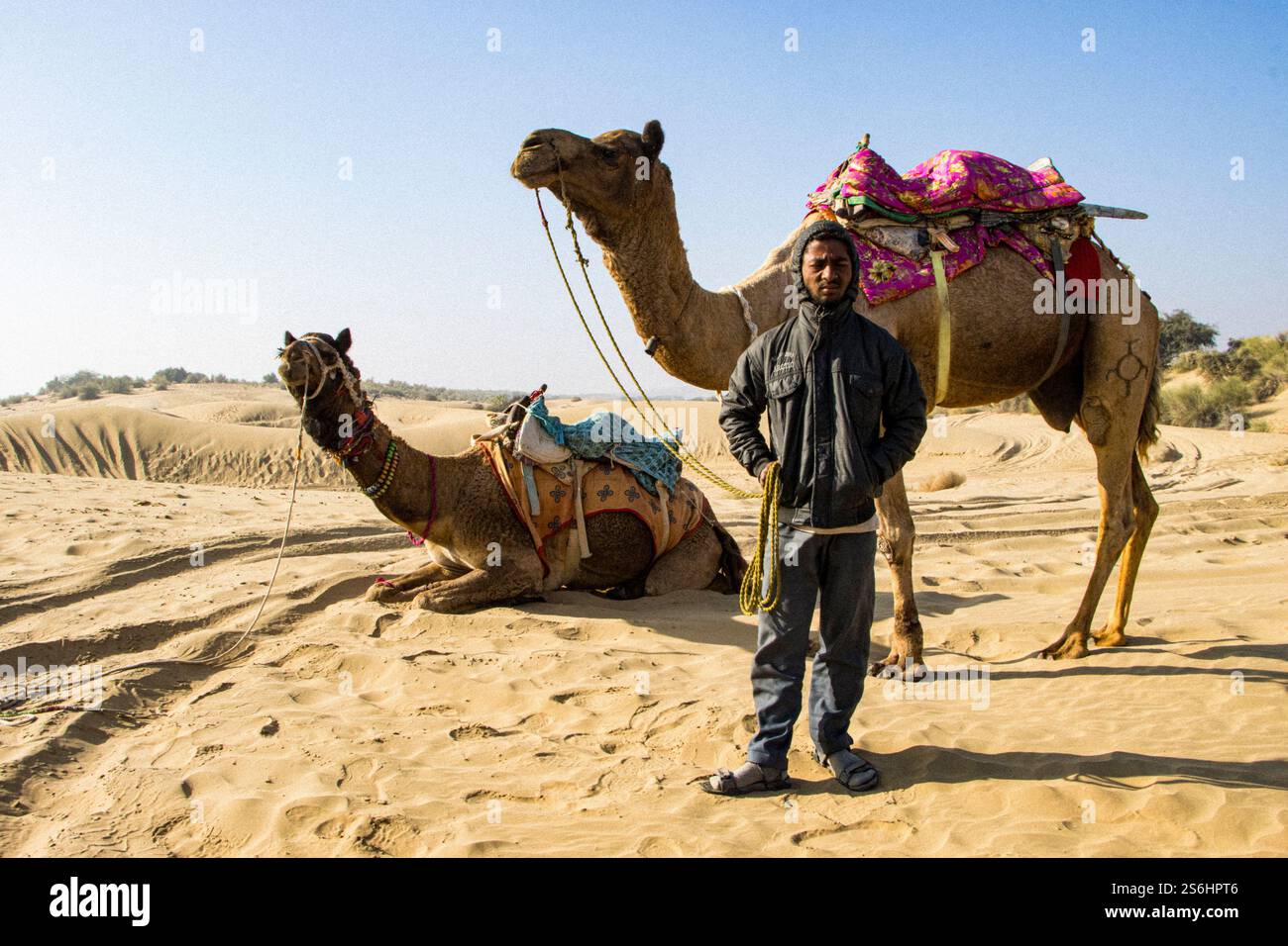 Khuri Sand Dunes is a desert area in the Thar Desert, Rajasthan, India ...
