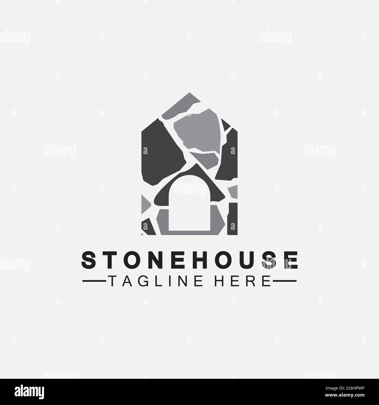 Stone house hipster vintage logo vector icon illustration design,brick ...