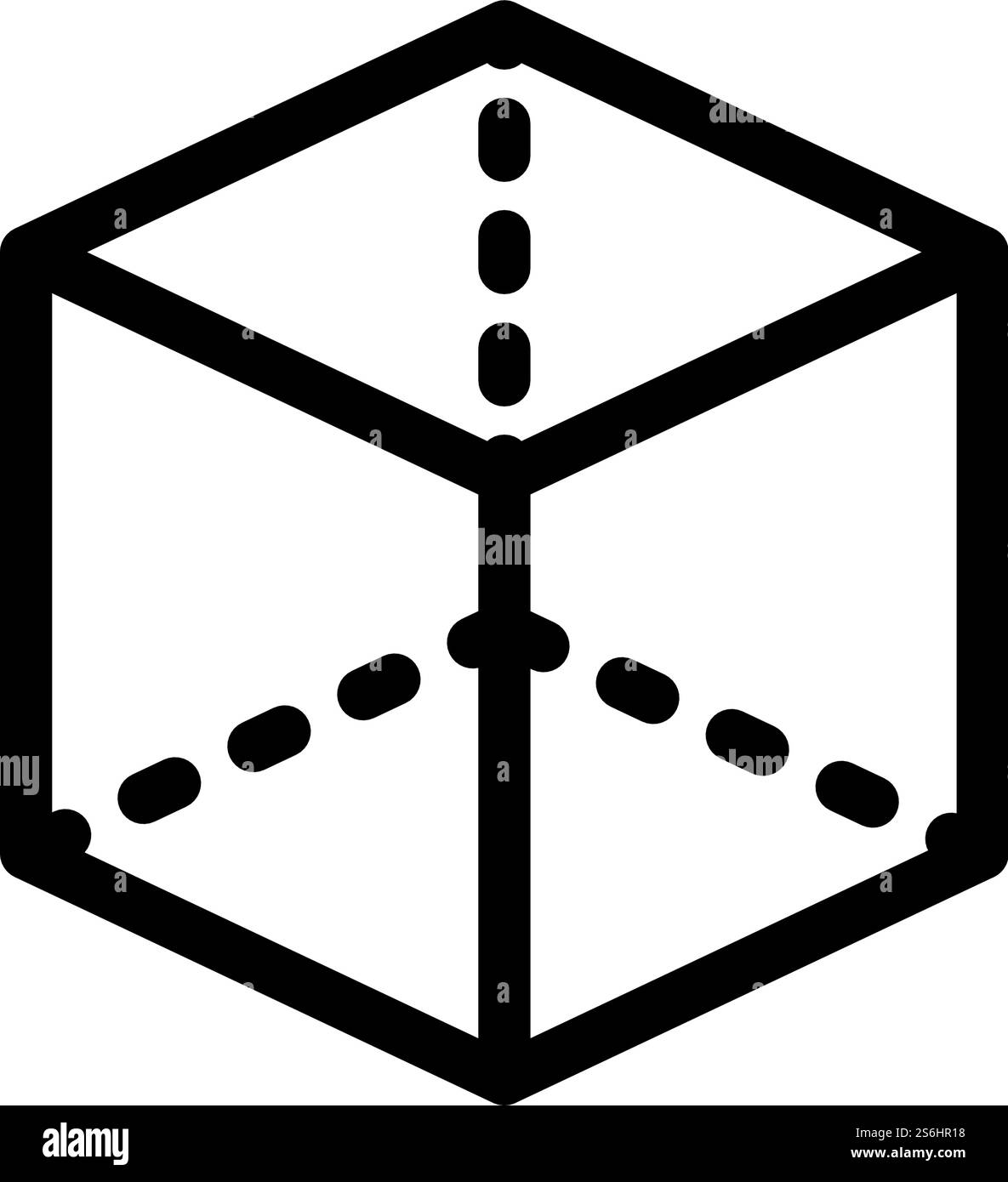 Cube With Projection Icon. Editable Bold Outline With Color Fill Design ...