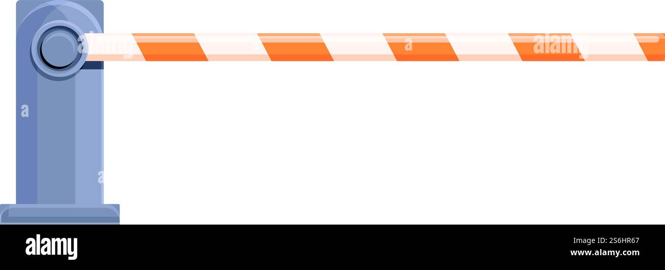 Automatic gate barrier icon. Cartoon and flat of Automatic gate barrier ...