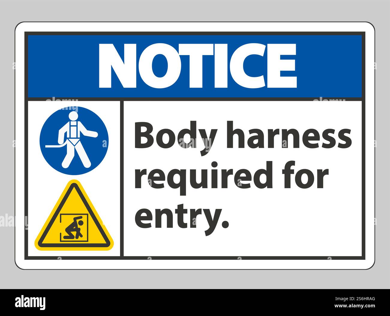 Notice Sign Body Harness Required For Entry Stock Vector Image & Art ...