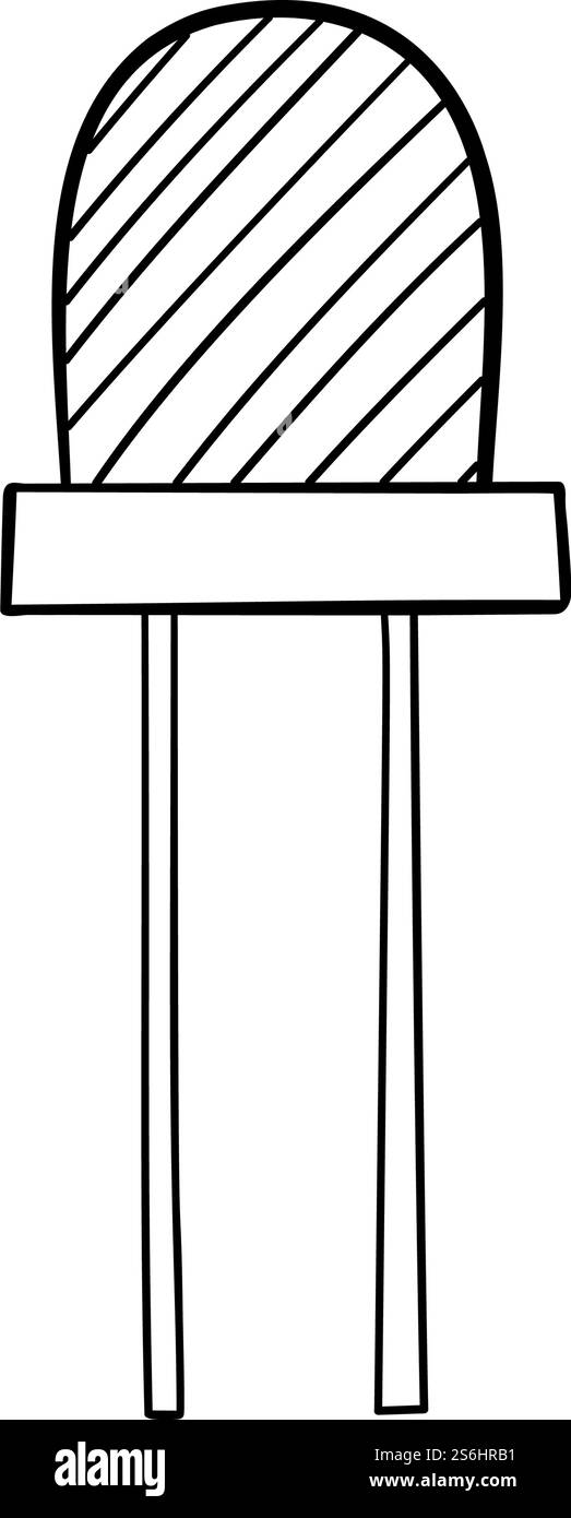 Light-emitting Diode Icon. Hand Drawn Sketch Design. Vector ...