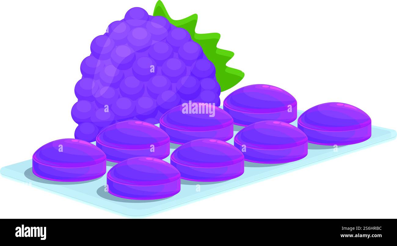 Berry cough drops icon. Cartoon of Berry cough drops vector icon for ...