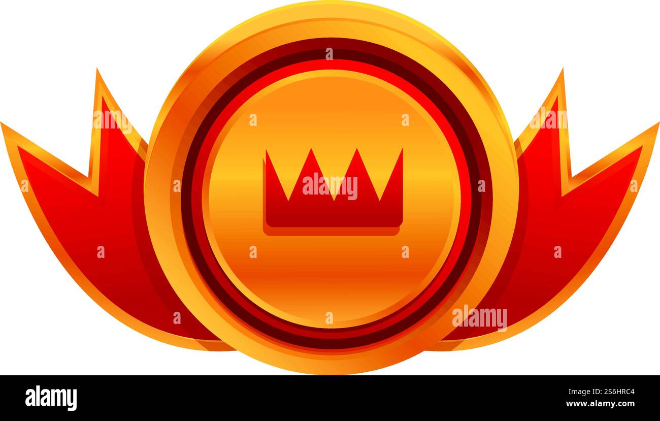 Ranking crown medal icon. Cartoon of Ranking crown medal vector icon ...