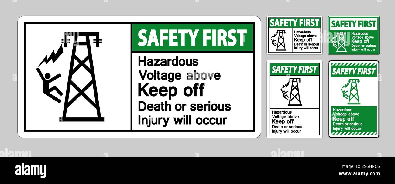 Safety First Hazardous Voltage Above Keep Out Death Or Serious Injury ...