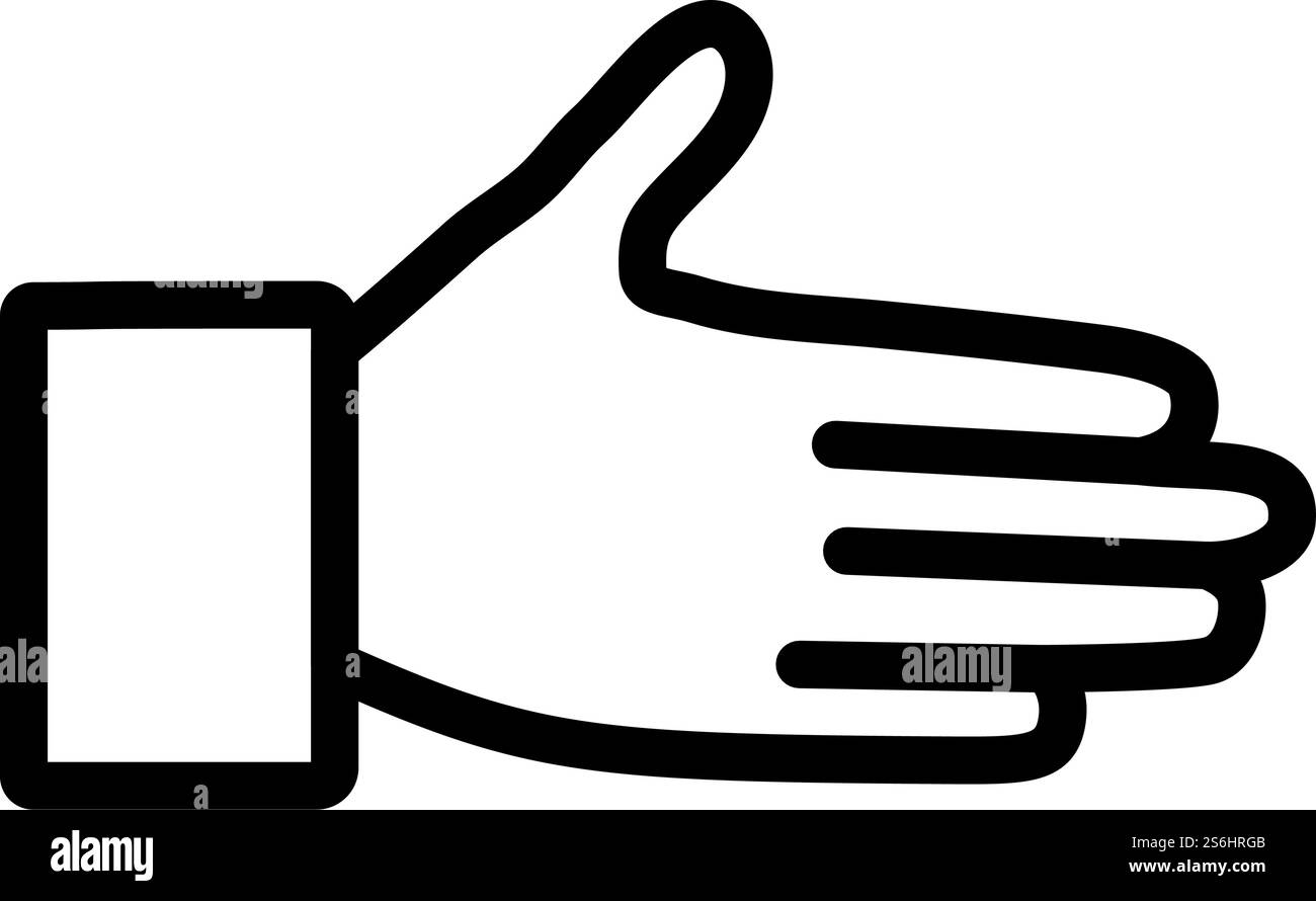 Open Hend Icon. Editable Bold Outline Design. Vector Illustration Stock ...