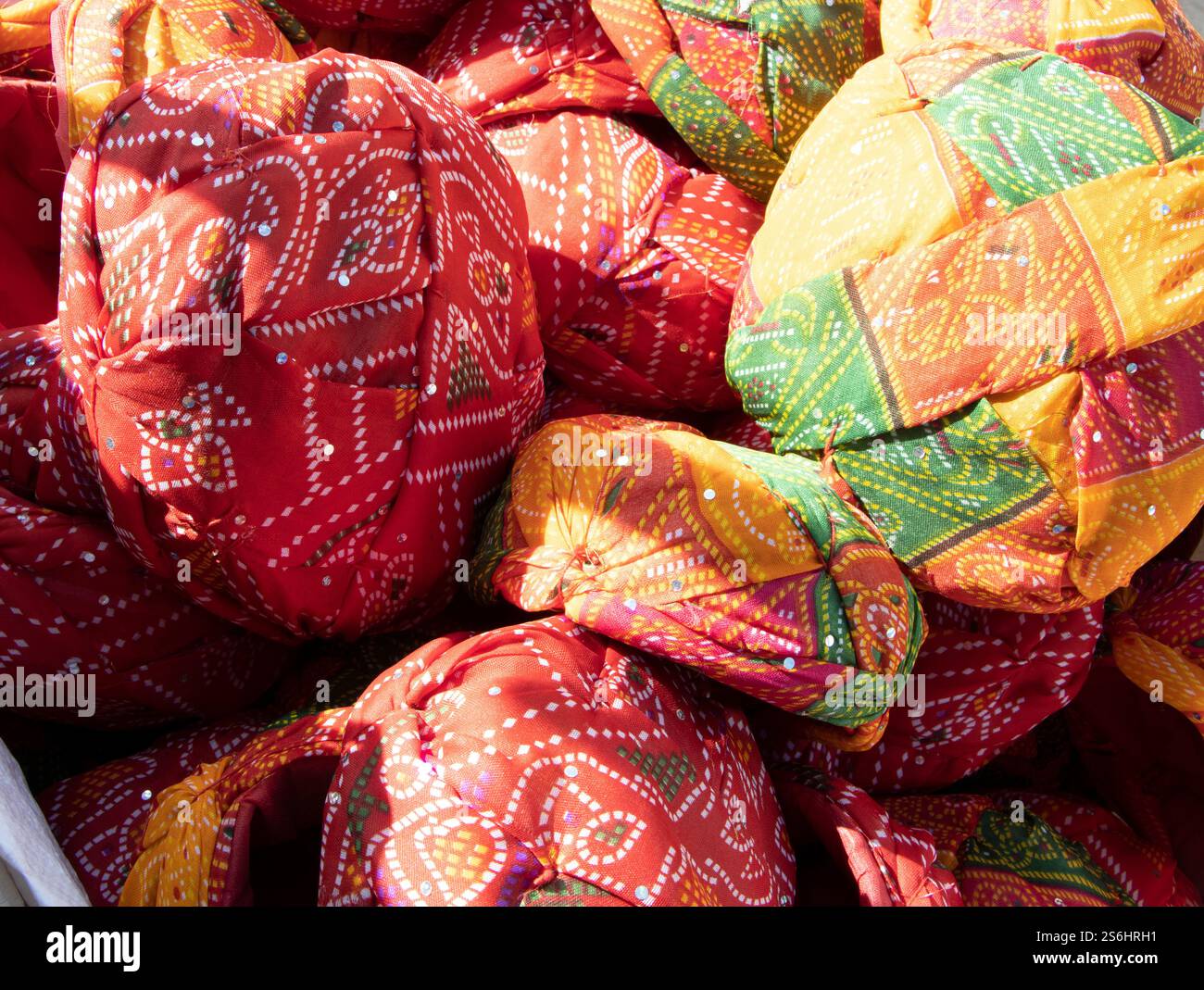 Turbans for sale at Gadsisar Lake, a water conversation tank built in ...