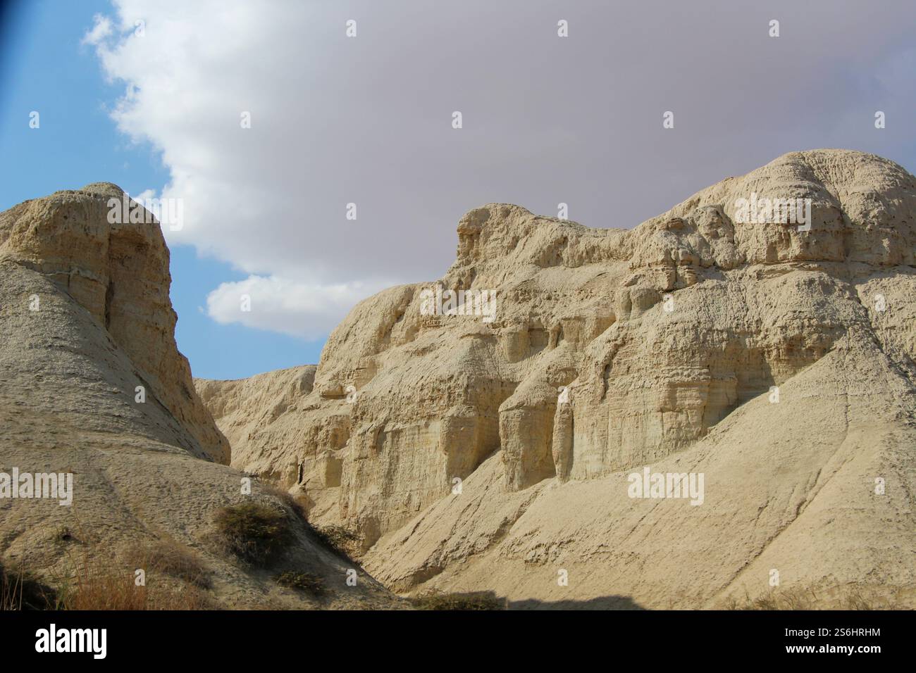 Marl stone formations. Eroded cliff made of marl. Marl is a calcium ...