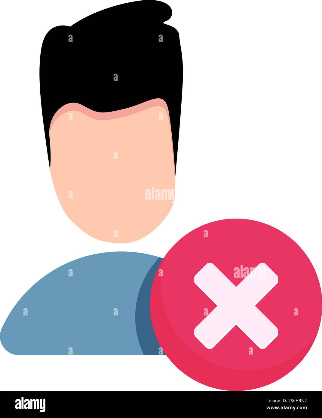 Delete young user icon. Cartoon of Delete young user vector icon for ...