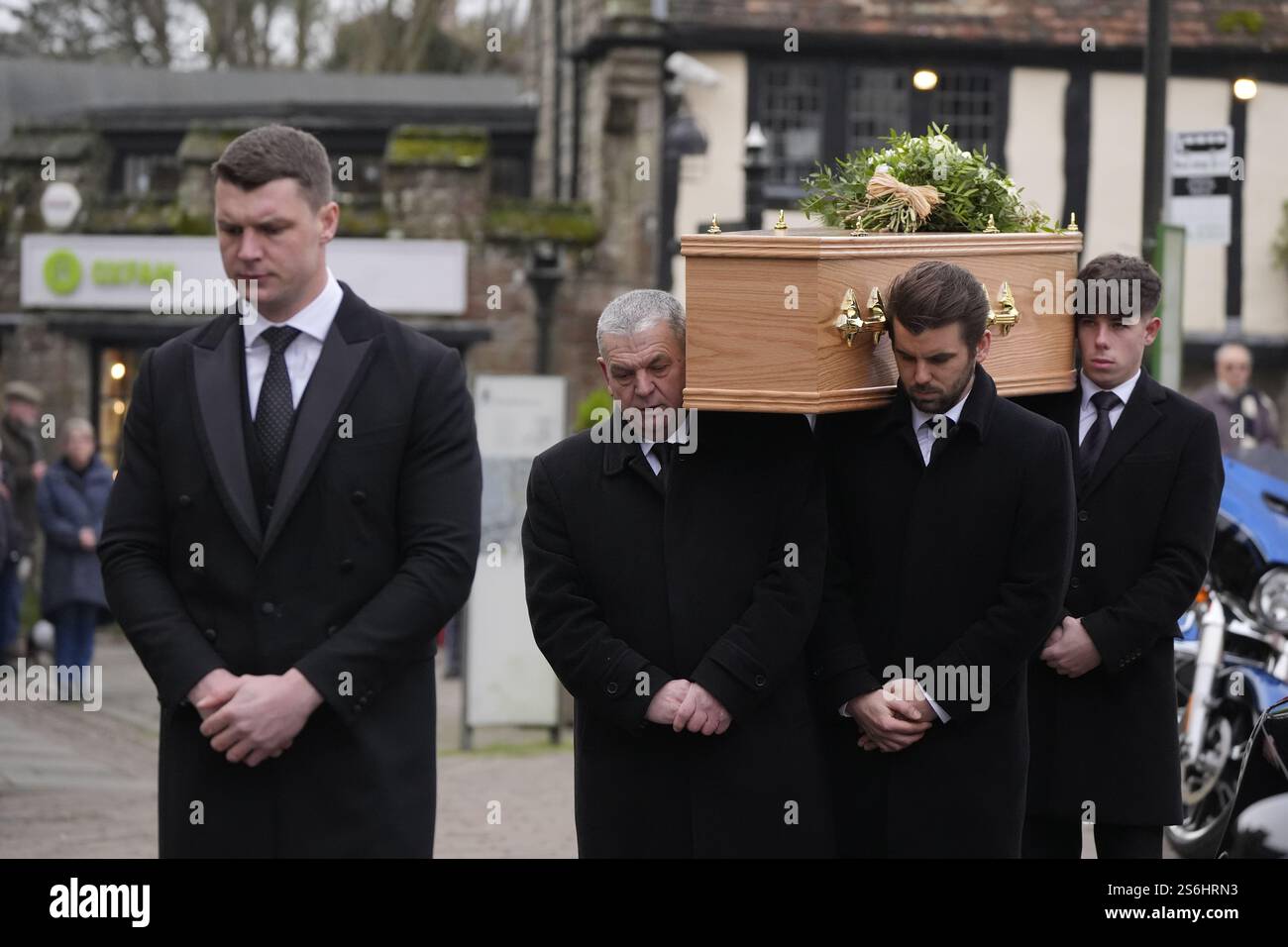 The coffin of DJ Johnnie Walker arrives at St Peter's Church in ...