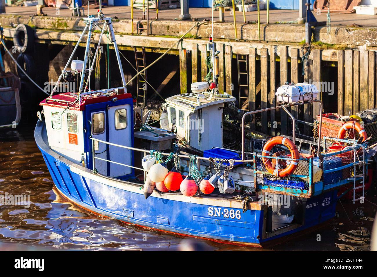 fishing boats and nets fish quay union quay Tynemouth north shields ...