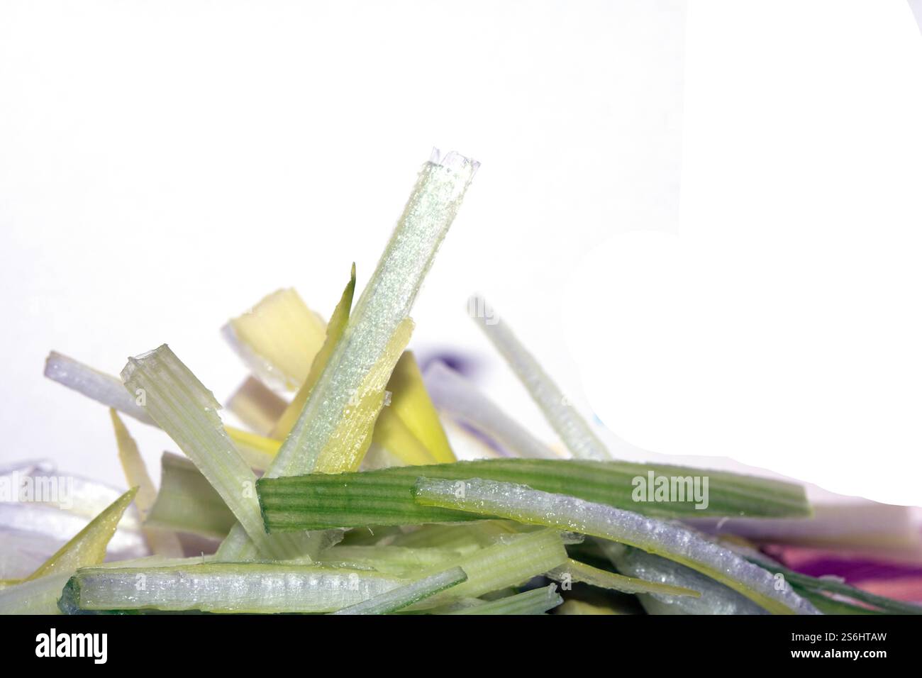 Close Up of Sliced Spring Onion on a White Background Stock Photo - Alamy