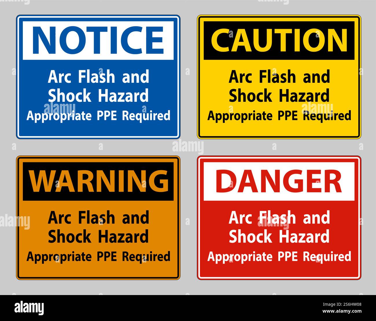 Arc Flash And Shock Hazard Appropriate PPE Required Stock Vector Image ...