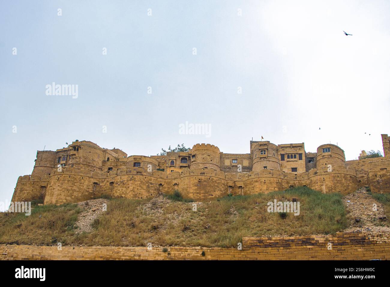 The exterior of Jaisalmer Fort, aka Sonar Quila or the Golden Fort, is ...