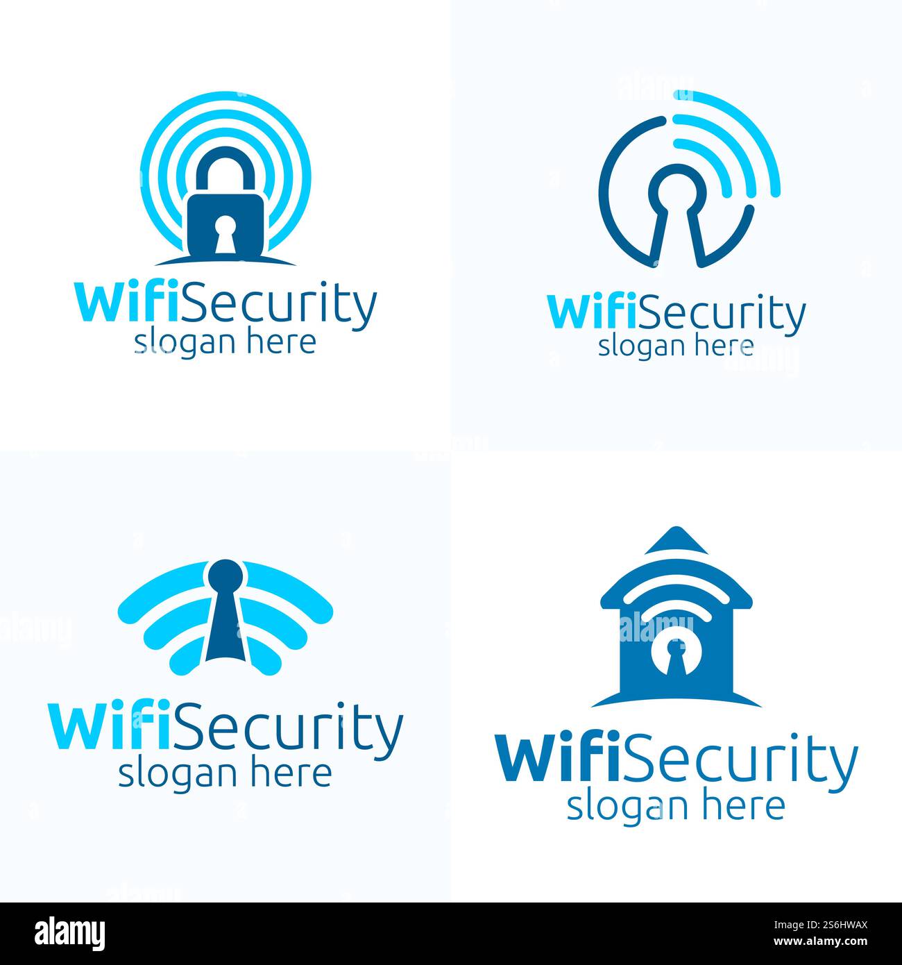 Wifi Security Logo for Network, Internet, Monitoring, and Alarm ...