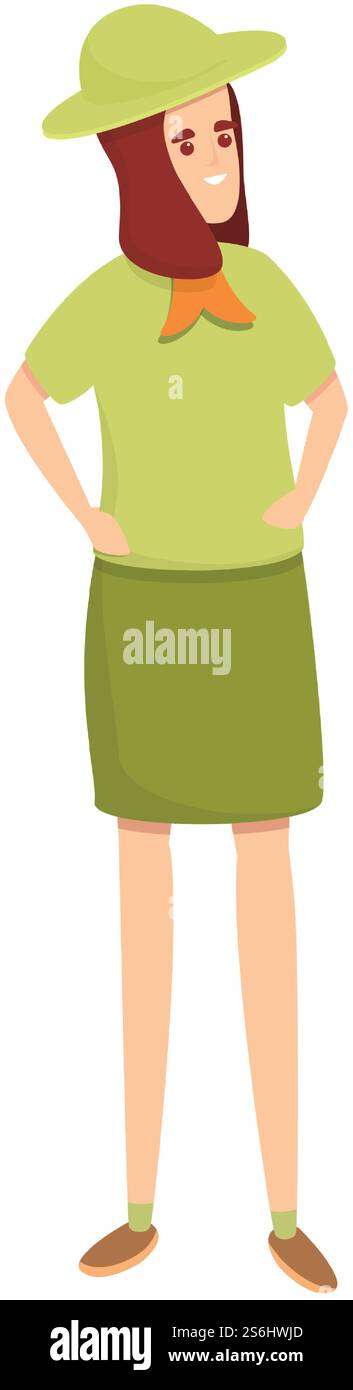 Scouting vacation woman icon. Cartoon of Scouting vacation woman vector ...