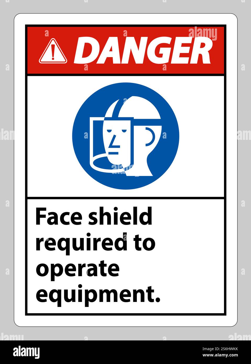 Danger Sign Face Shield Required to Operate Equipment Stock Vector ...
